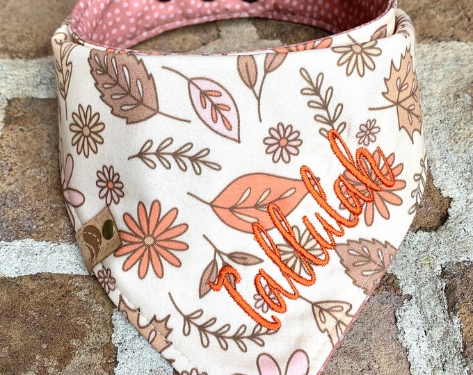 Fall Dog Bandana Retro Dog Gift Personalized Dog Bandana Fall Floral ...