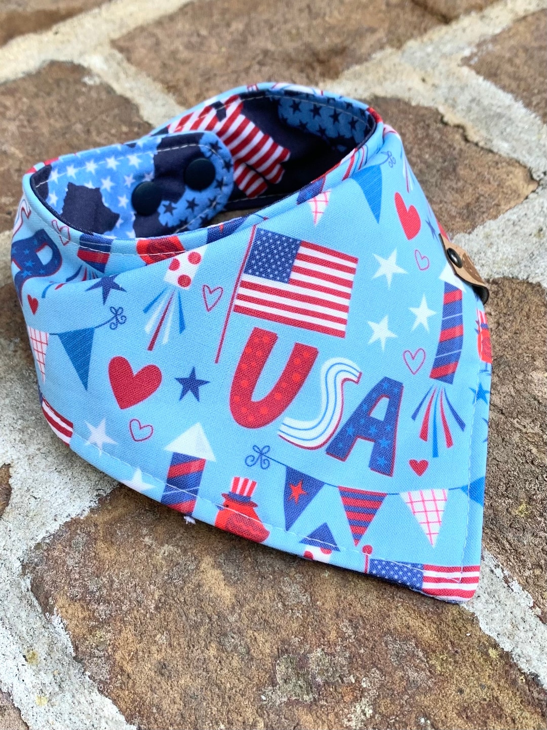 Patriotic Dog Bandana 4th of July Dog Monogrammed Dog Bandana Memorial ...