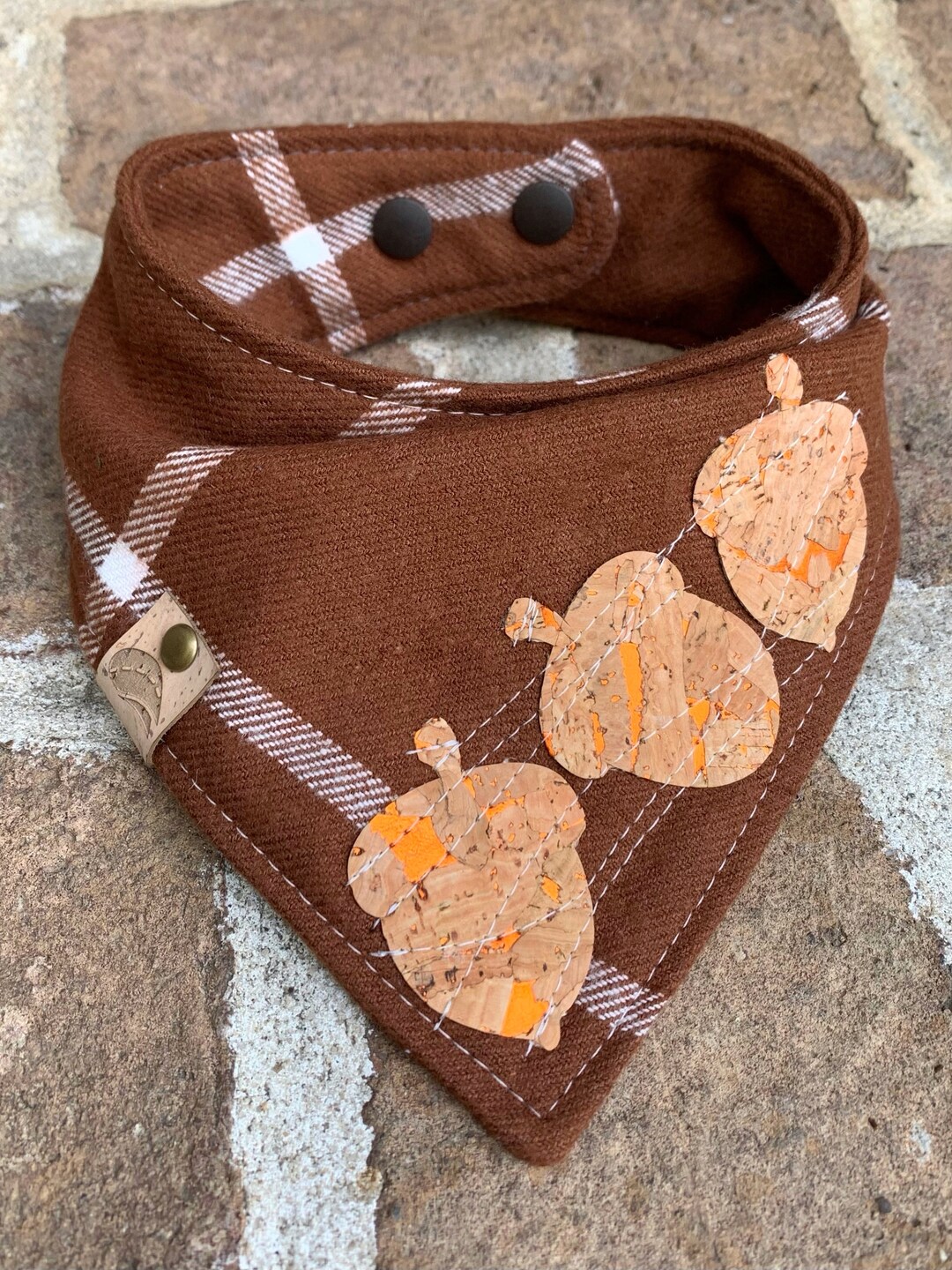 Fall Dog Bandana Plaid Dog Gift Orange Dog Bandana Thanksgiving Dog ...