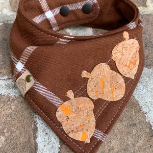 Fall Dog Bandana Plaid Dog Gift Orange Dog Bandana Thanksgiving Dog ...