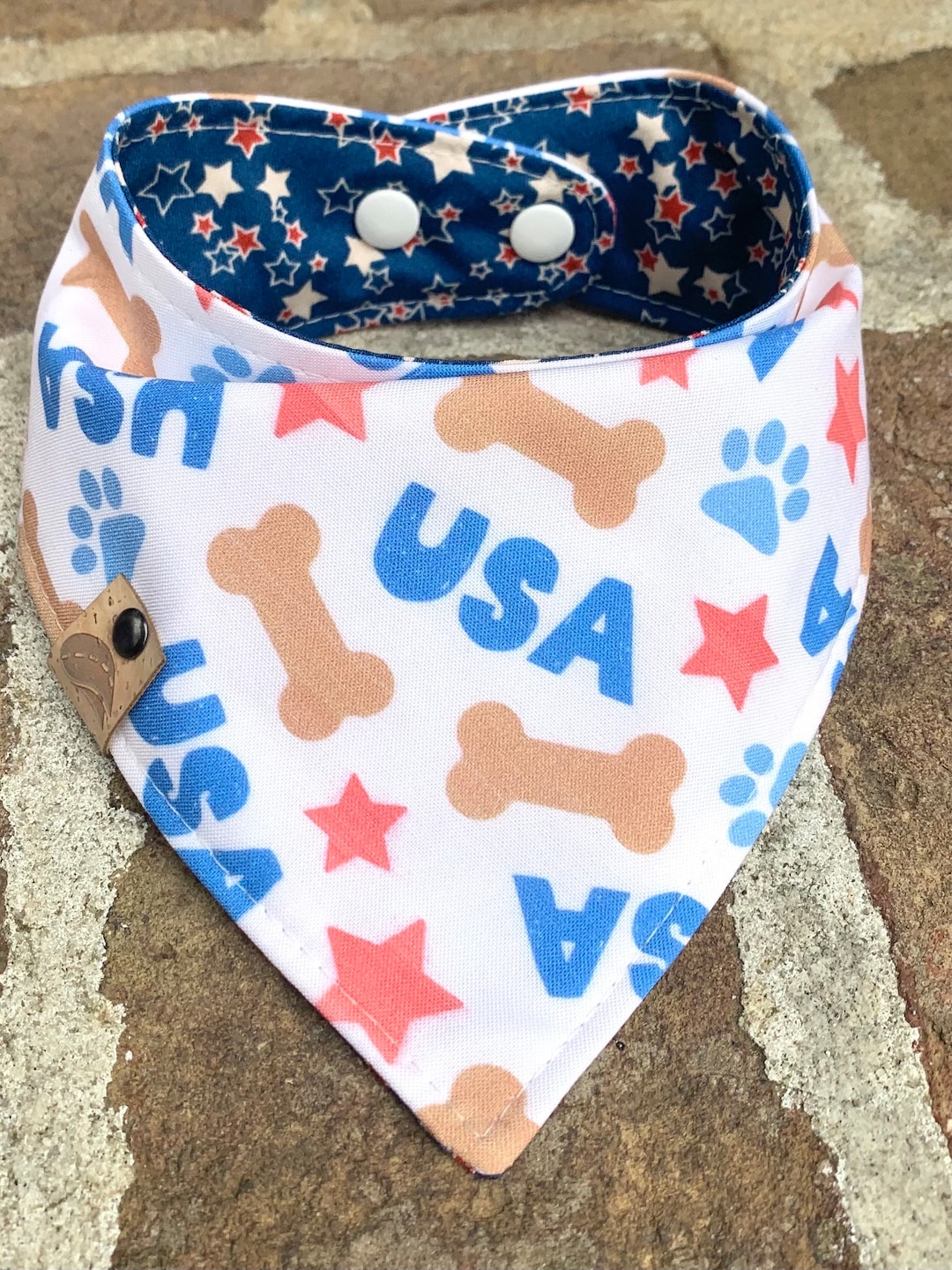 4th of July Dog Bandana Patriotic Dog Monogrammed Dog Bandana Memorial ...