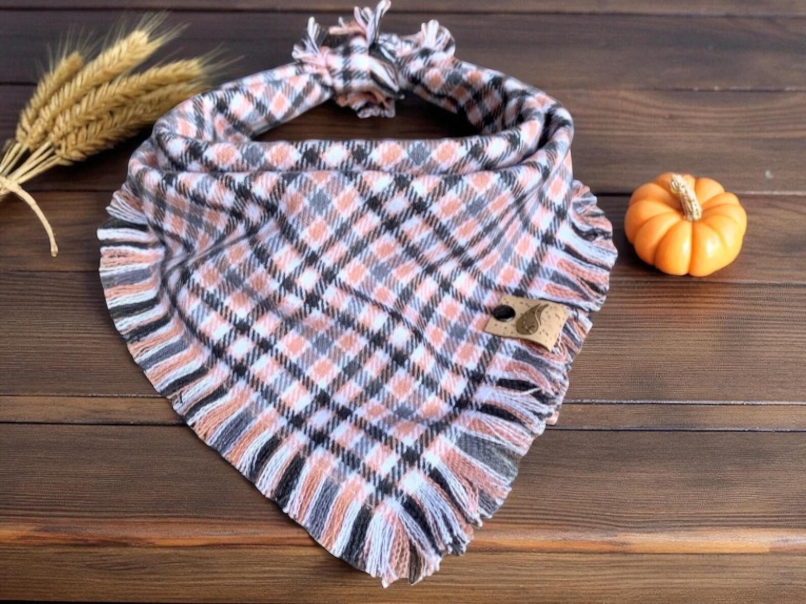 Flannel Dog Bandana Dog Gift Fall Scarf Dog Thanksgiving Dog Bandana ...
