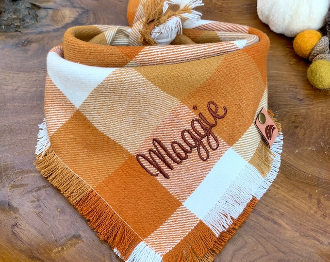 Dog Scarf Plaid Dog Bandana Fall Plaid Scarf Fall Bandana Dog Flannel ...