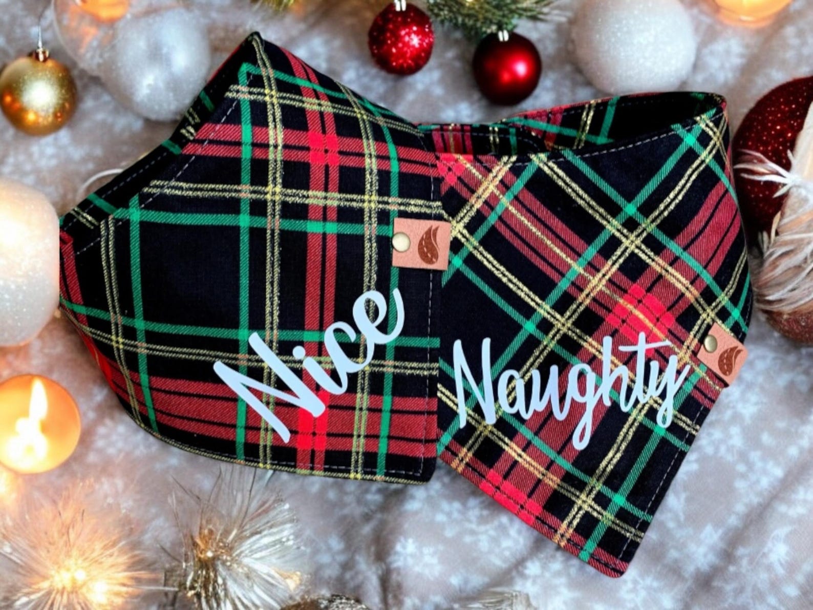 Christmas Bandana Christmas Dog Bandana Plaid Dog Holiday Bandana ...