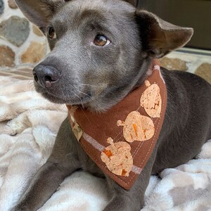 Fall Dog Bandana Plaid Dog Gift Orange Dog Bandana Thanksgiving Dog ...