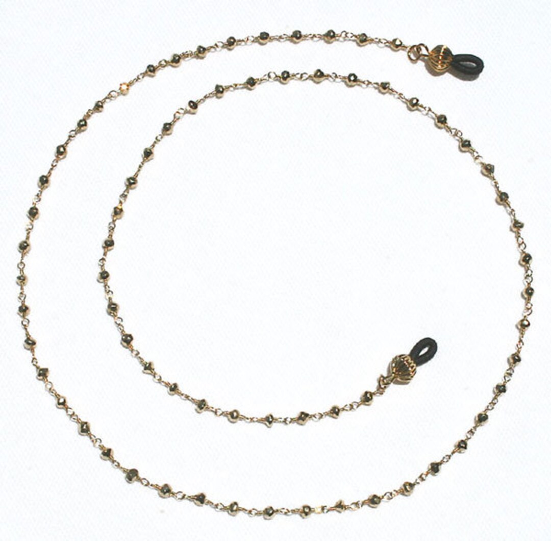 Gold and Gold Merlite Beaded Eyeglass Chain - Etsy