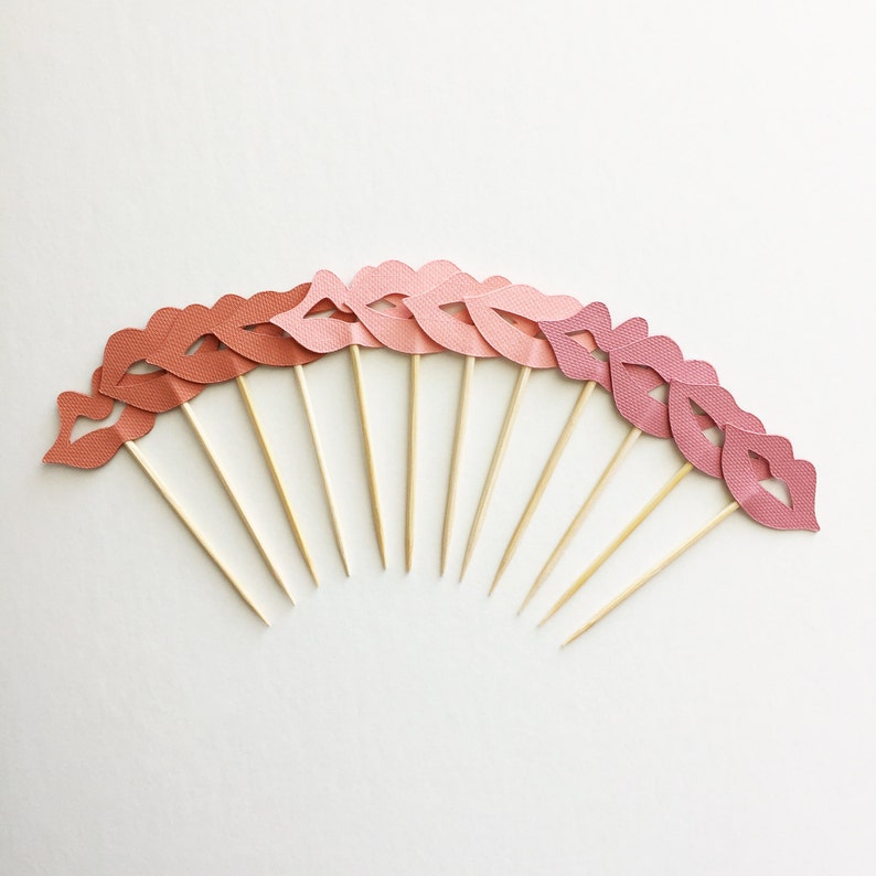 12pc Assorted Lips Cupcake Toppers Food Decor Picks - Etsy