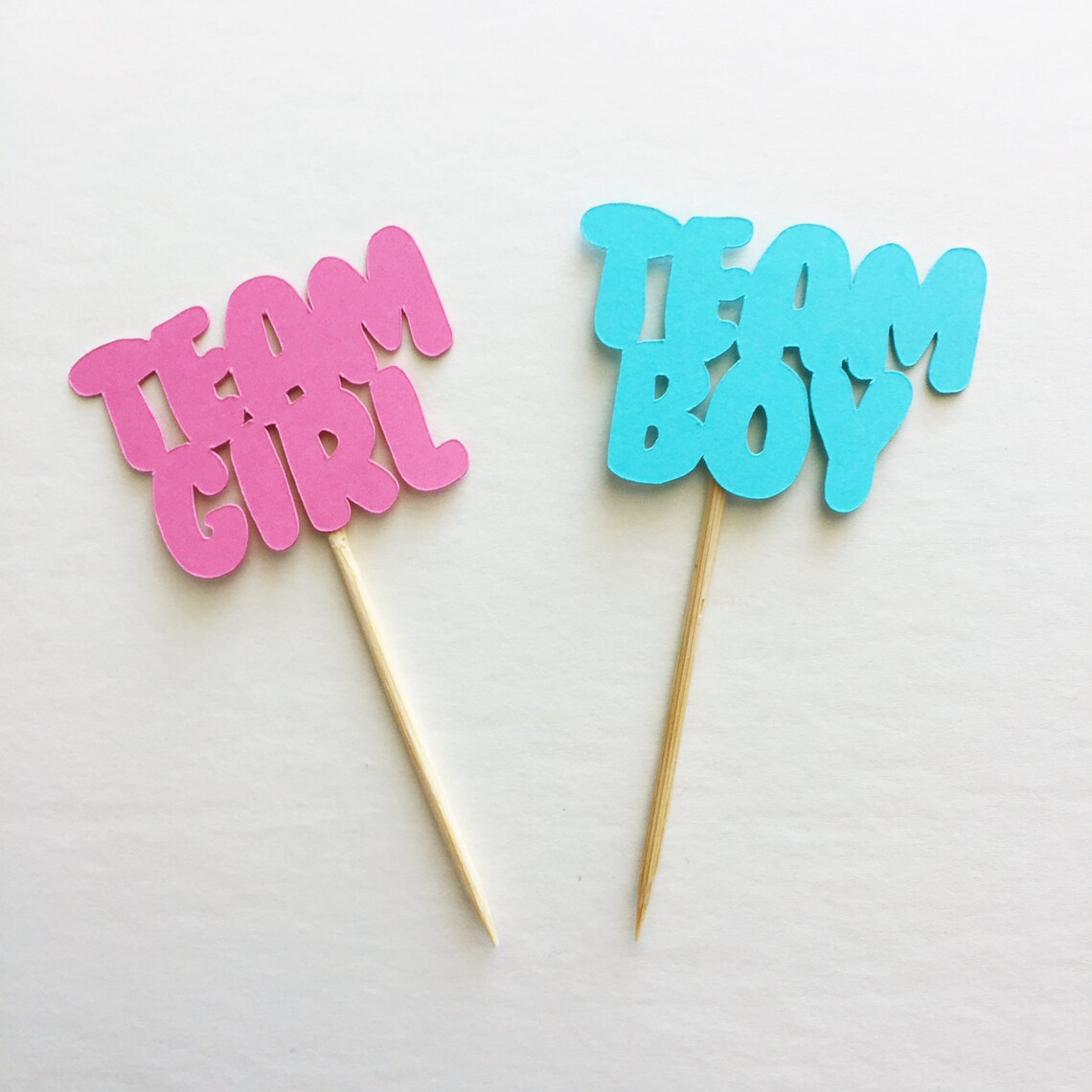 12pc Team Girl Team Boy Cupcake Toppers Team Pink Team Blue - Etsy