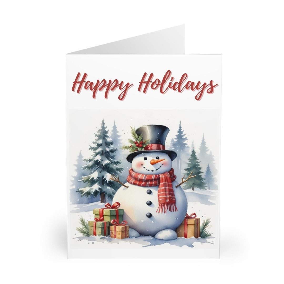 Happy Holidays Greeting Cards 5 Pack - Etsy