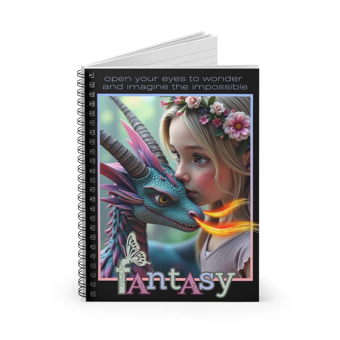 FANTASY DRAGON 1 Spiral Notebook Gift for Her Cute Diary Whimsical ...