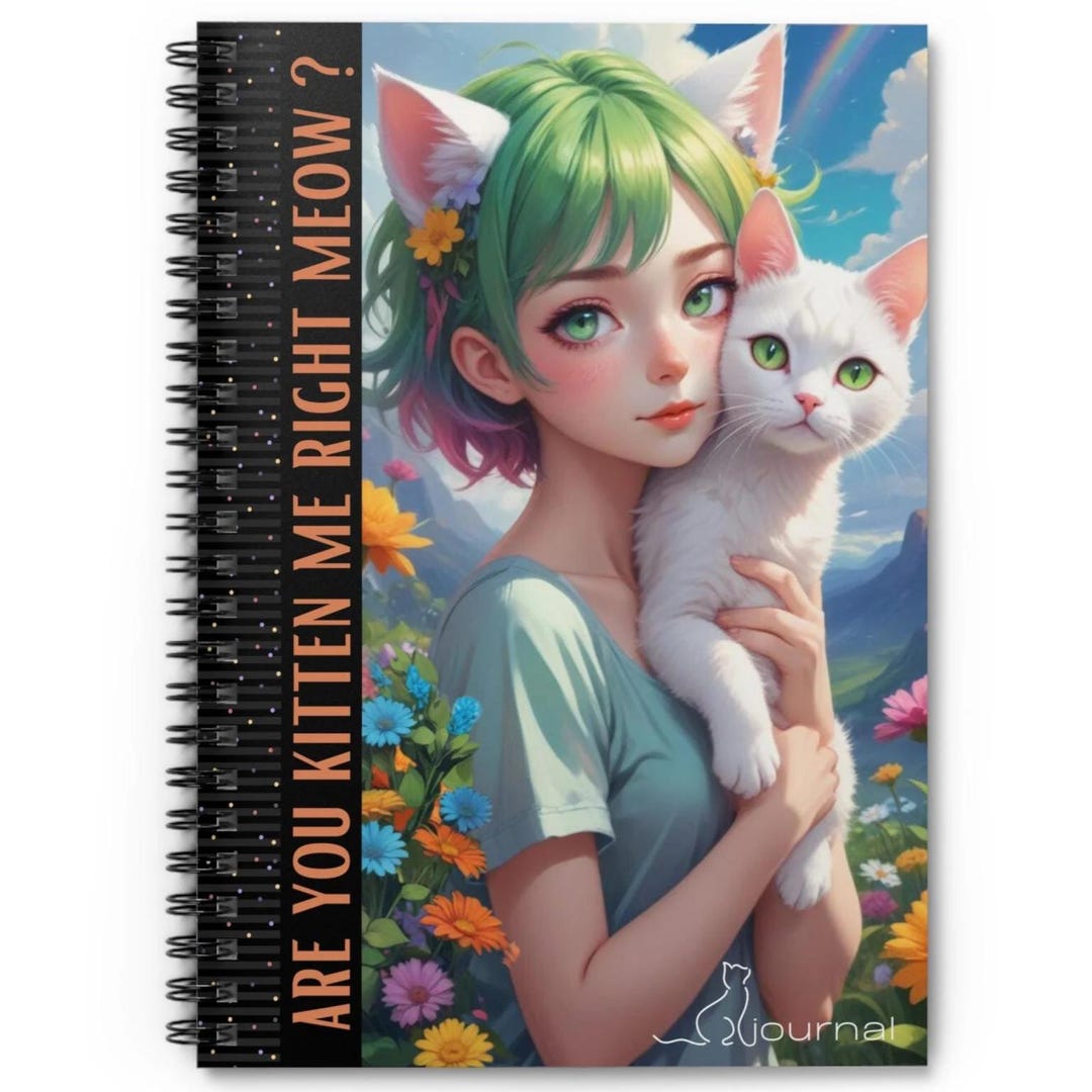 Are You Kitten Me ? 12- Spiral Notebook Ruled Line Inspirational ...