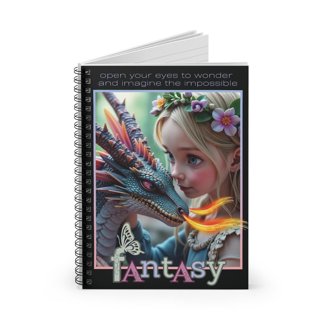 FANTASY DRAGON 2 Spiral Notebook Gift for Her Cute Diary Whimsical ...