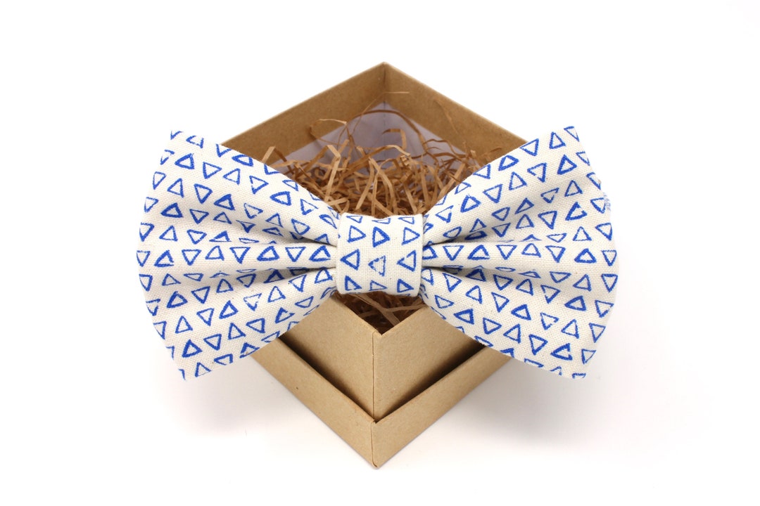Blue Triangle Bow Tie - Mens Pre-tied Bow Tie - Womens Bow Tie ...