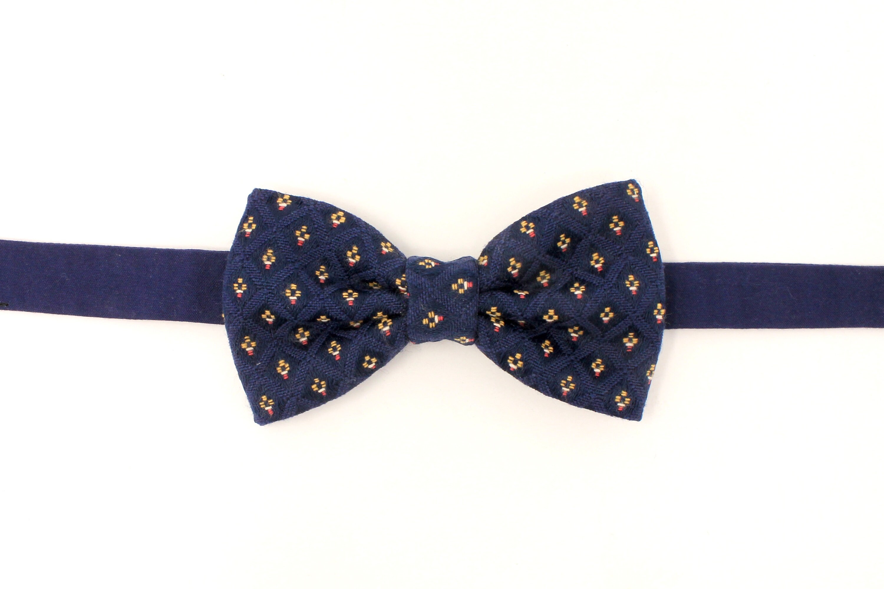 Navy Blue Diamond Pattern Bow Tie - Mens Pre-tied Bow Tie - Womens Pre ...