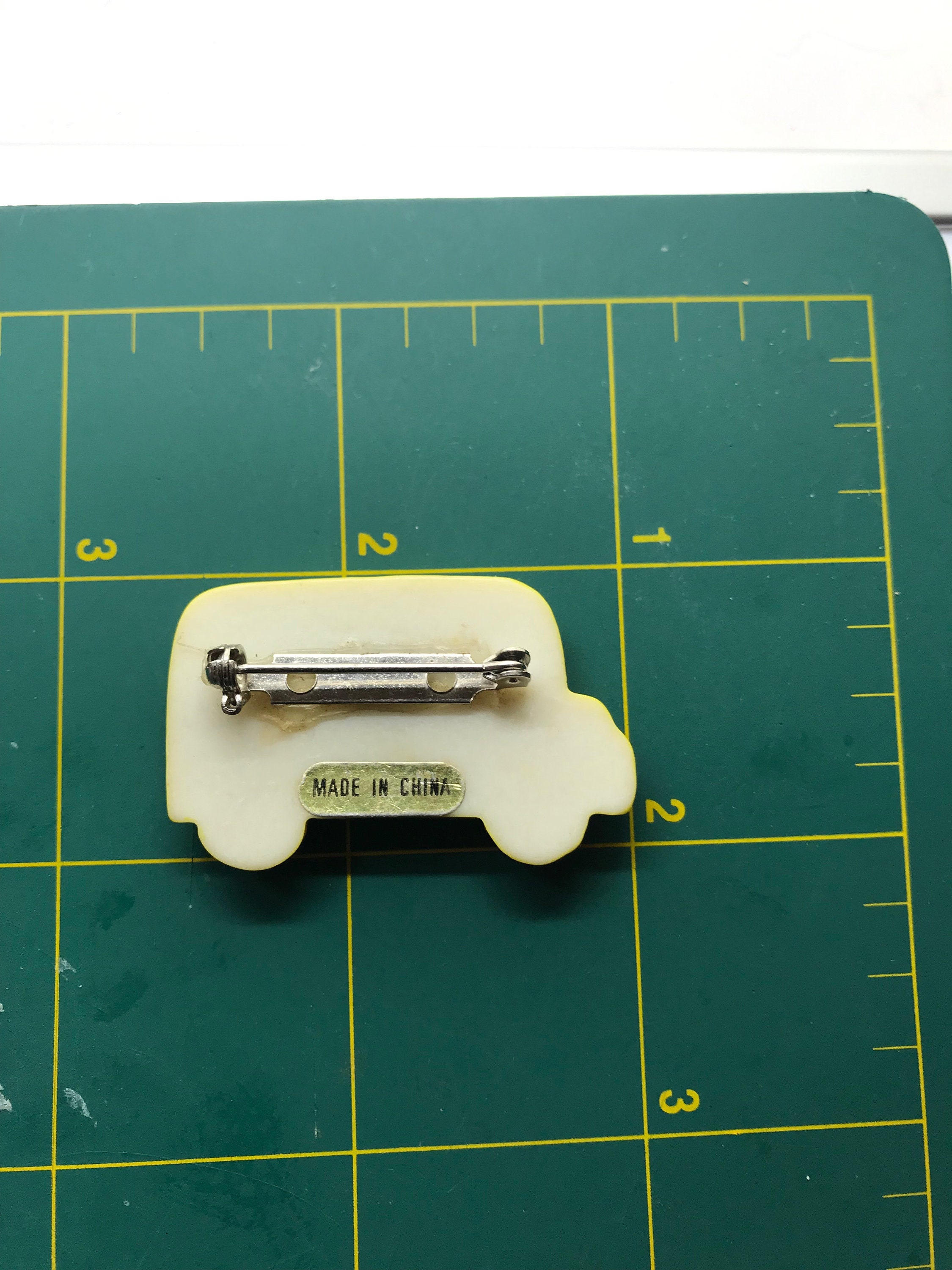 Vintage Yellow Bus Pin Sticker Made in China - Etsy