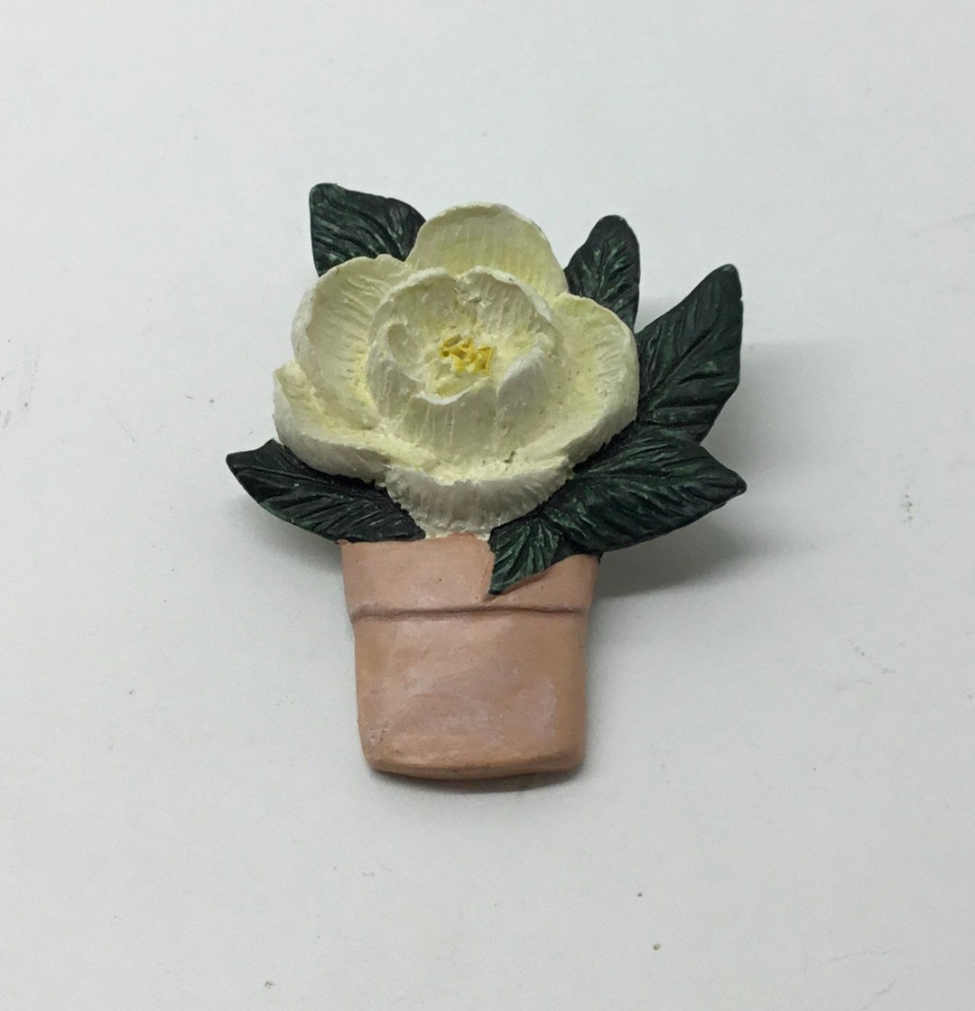 Vintage Resin Flower Pot Pin - Etsy