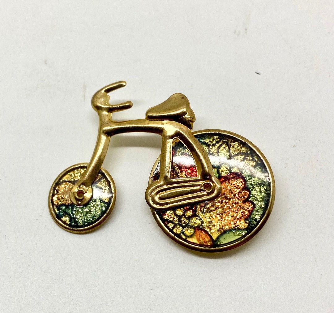 Vintage Figural Stamped Sheet Metal Bicycle Pin - Etsy