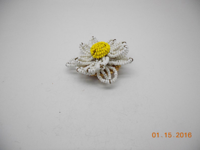 Rare Vintage Signed Miriam Haskel Beaded White Flower Brooch - Etsy
