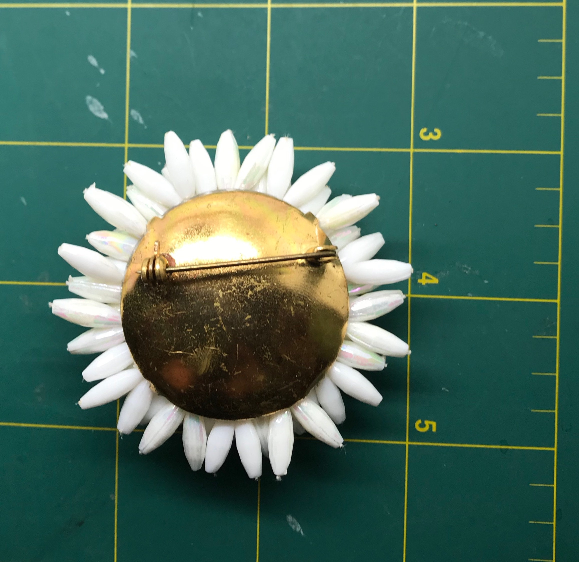 Vintage White Seed Shaped Petal Brooch - Etsy