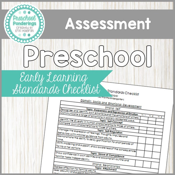 Preschool Assessment - Etsy