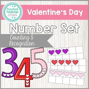 Valentine's Day - Preschool Math Numbers and Counting - Etsy