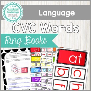CVC Word Family Ring Books - Preschool and Kindergarten Language - Etsy