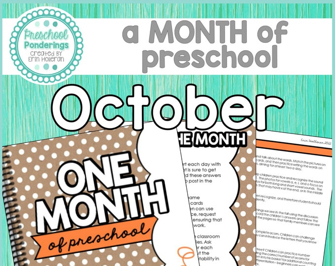 October Lesson Plan Printable/educational Activities/preschool Autumn ...