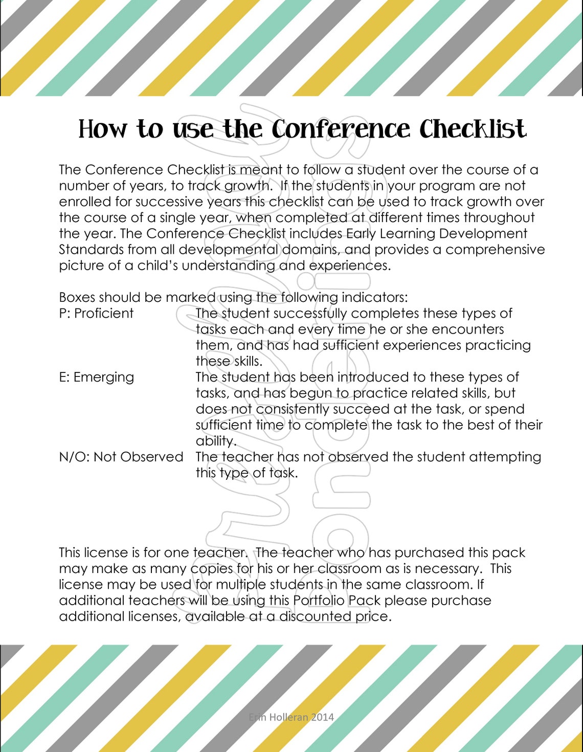 Infant Toddler Standards Portfolio Pack - Etsy