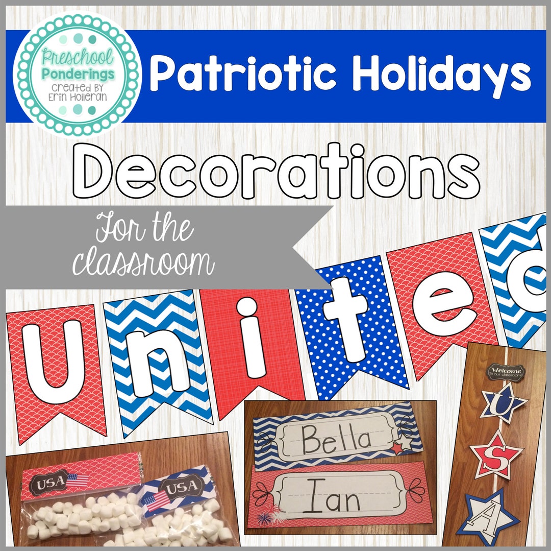 Printable Classroom Party Decorations Patriotic Memorial Day - Etsy