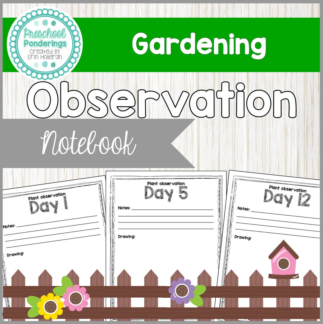 Garden Theme - Preschool Science Observation Book - Etsy