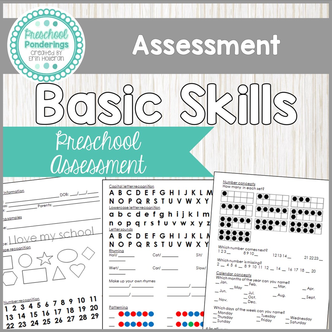 Preschool Basic Skills Assessment - Etsy