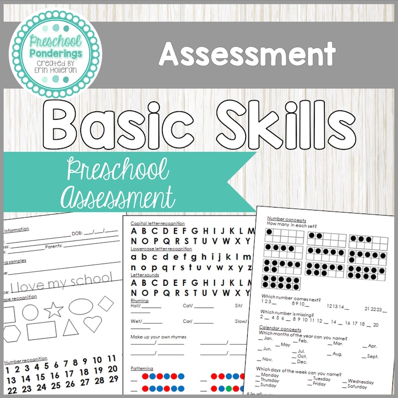 Preschool Basic Skills Assessment - Etsy