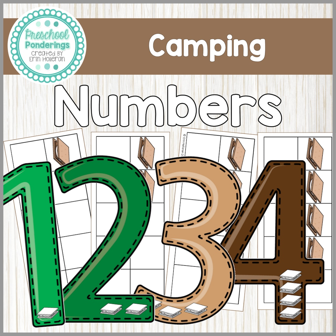 Camping Numbers - Preschool Math Numbers and Counting - Etsy