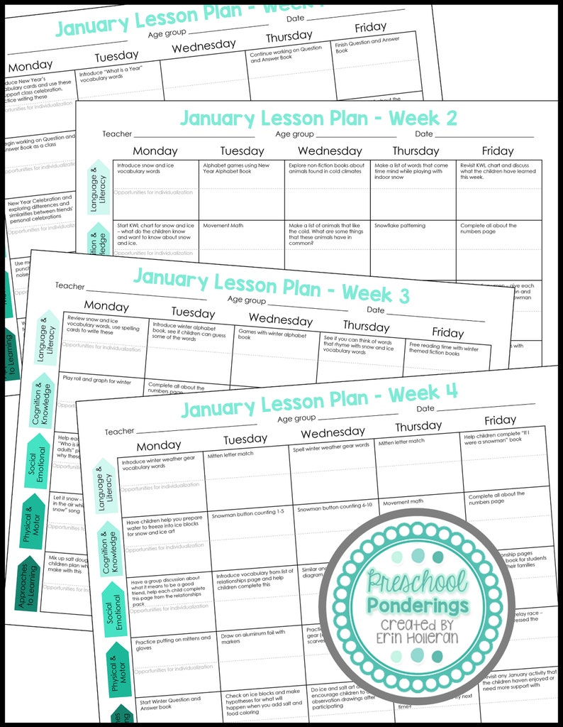 One Month of Preschool - January - Etsy