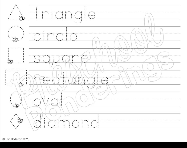 Preschool Shape Tracing Bee Theme for Spring or Summer Math - Etsy