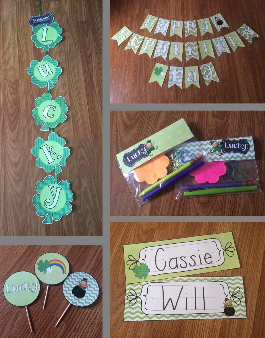 Printable Classroom Party Decorations - St. Patrick's Day - Etsy