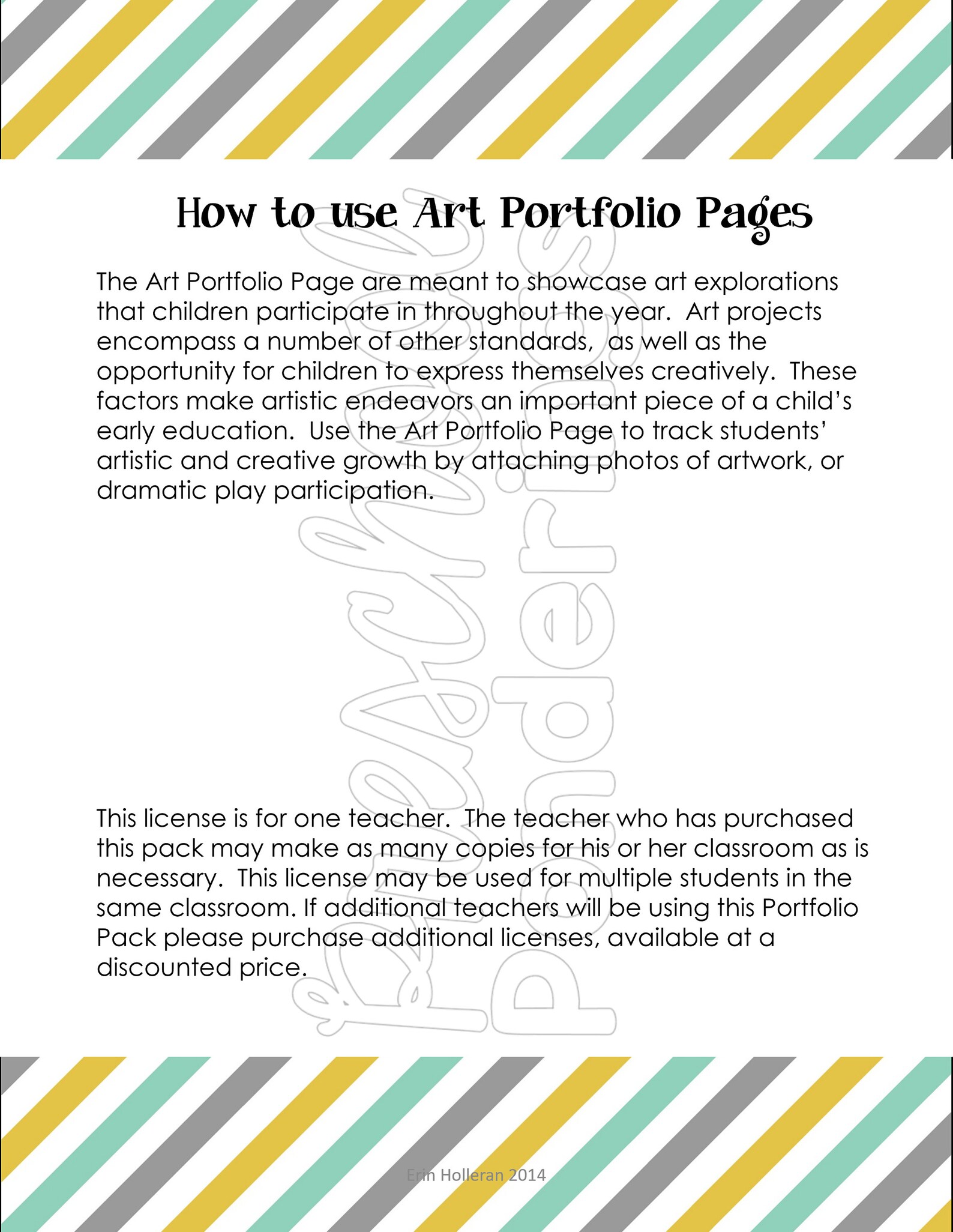 Infant Toddler Standards Portfolio Pack - Etsy