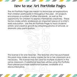 Infant Toddler Standards Portfolio Pack - Etsy