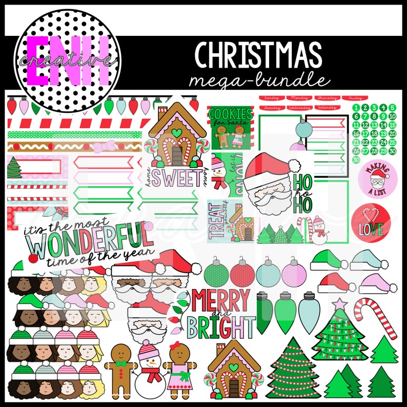 Bright Christmas Clip Art Mega Bundle - Etsy