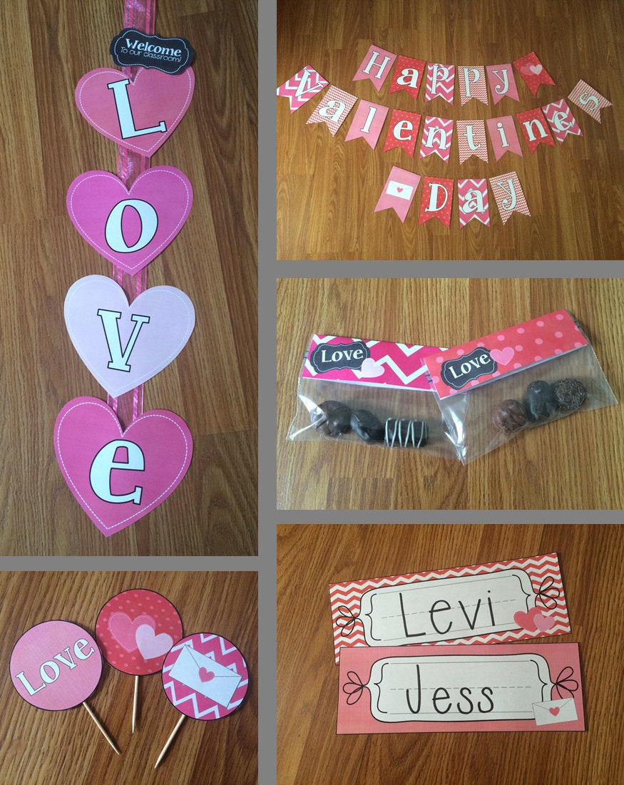 Printable Classroom Party Decorations Valentine's Day - Etsy