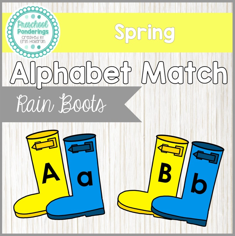 Spring Weather - Preschool Language Rain Boot Letter Match - Etsy
