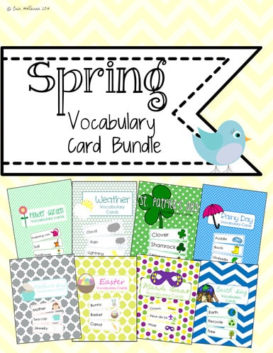Vocabulary Cards for the Whole Year Preschool Kindergarten Language ...
