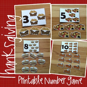 Match, Sort, and Count Printable Thanksgiving Math Activity - Etsy