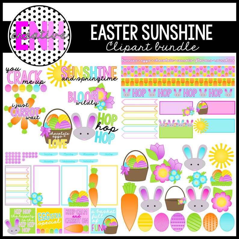 Easter Sunshine Clipart Bundle - Etsy