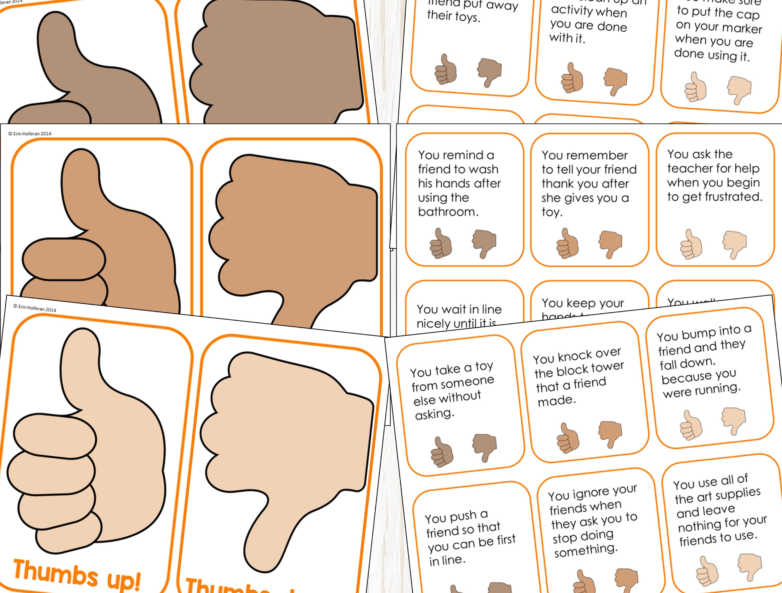 Social Emotional Skills for Preschool - Thumbs up Game - Etsy