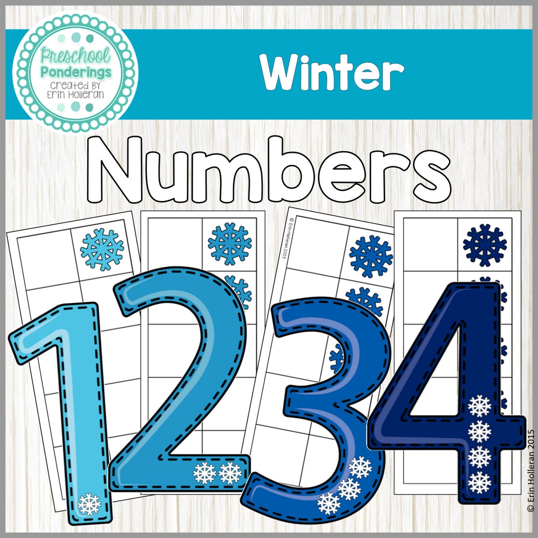 Winter Numbers - Preschool Math Numbers and Counting - Etsy