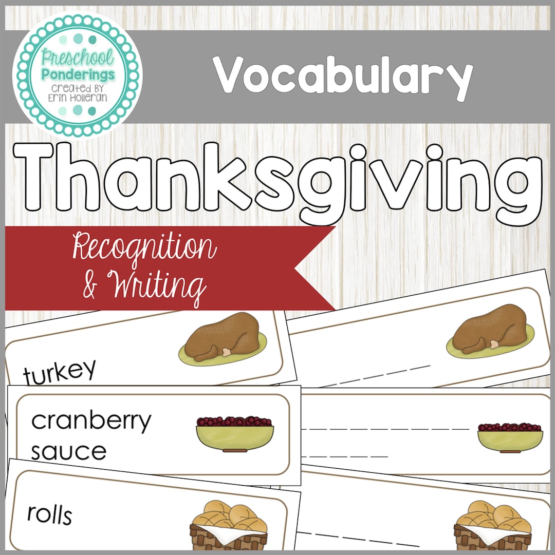 Thanksgiving Vocabulary Cards and Writing Practice - Etsy