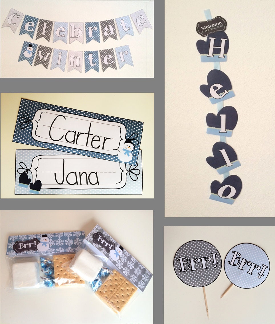 Printable Classroom Party Decorations - Winter - Etsy