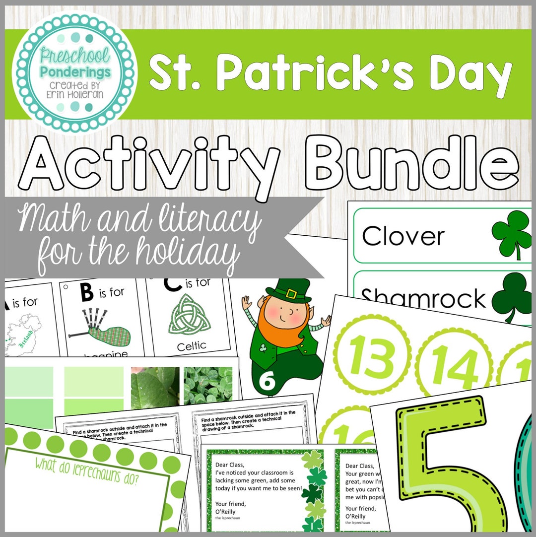 St. Patrick's Day Preschool Math and Language Bundle - Etsy