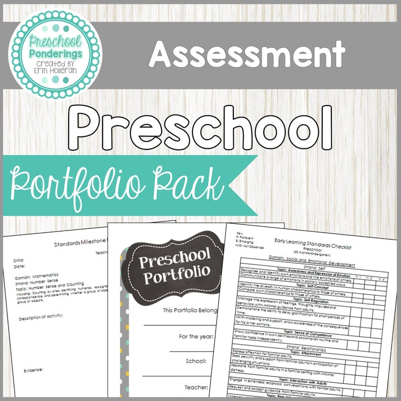 Preschool Assessment Portfolio Pack - Etsy